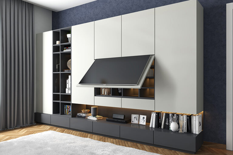 Modern Showcase Designs For Living Room | DesignCafe