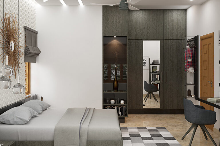 Wardrobe Design With Dressing Table and Mirror Ideas