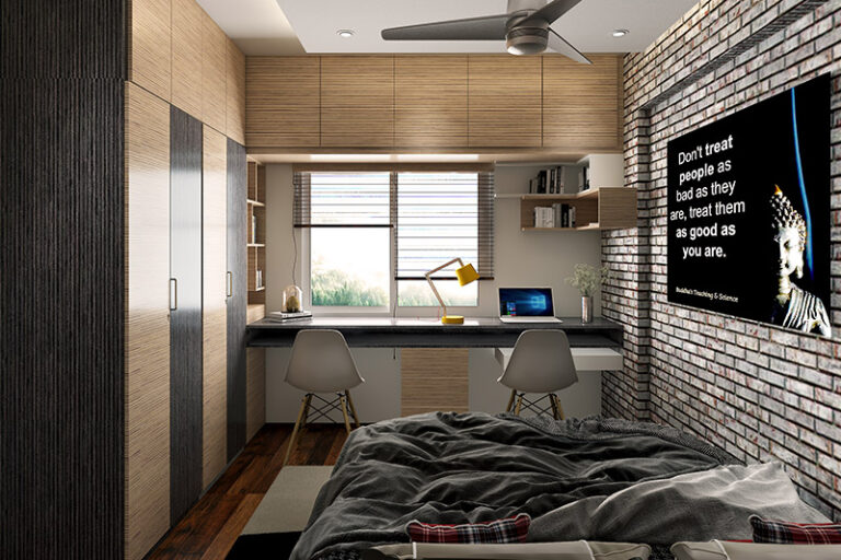 Kids Study Room With Bedroom Ideas For Your Home | DesignCafe