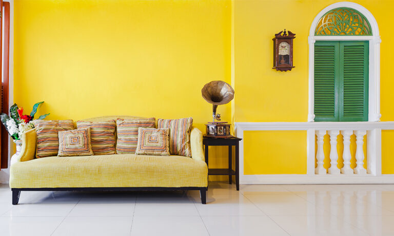 Vibrant Yellow Living Room Design for a Bold Statement