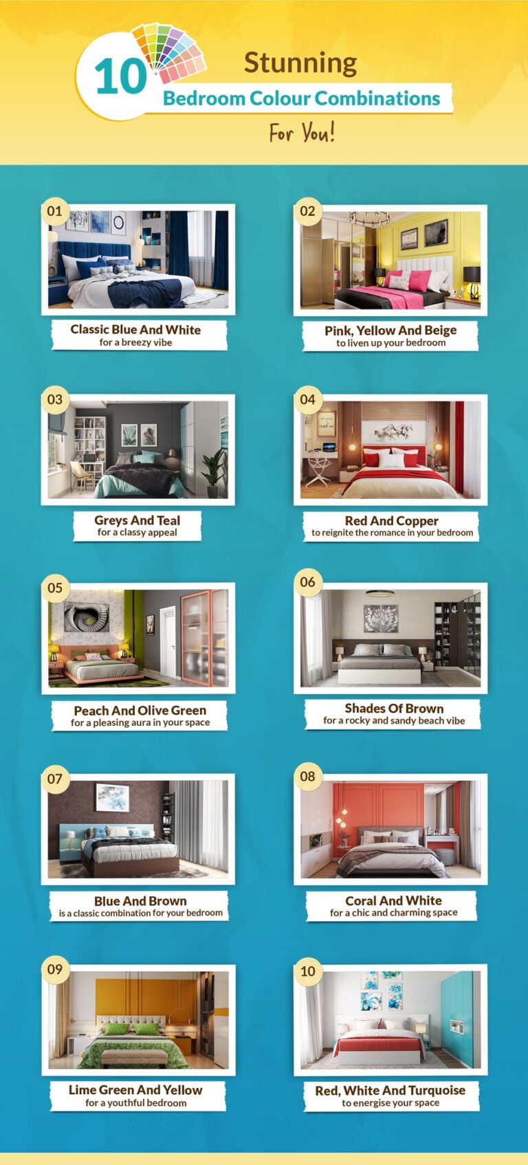 Colour Combination For Bedroom | Guide | DesignCafe