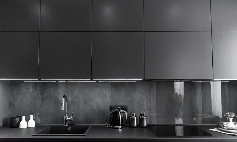 Modern Black And Dark Backsplash Tiles For Kitchen