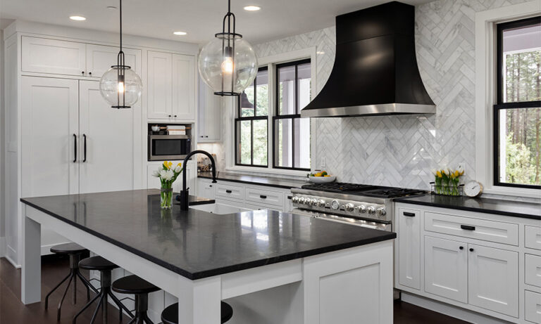 Black Granite Counters for Elegant Kitchens