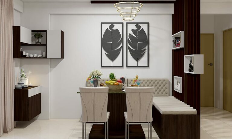 Wooden Partition Design Between Living And Dining Room