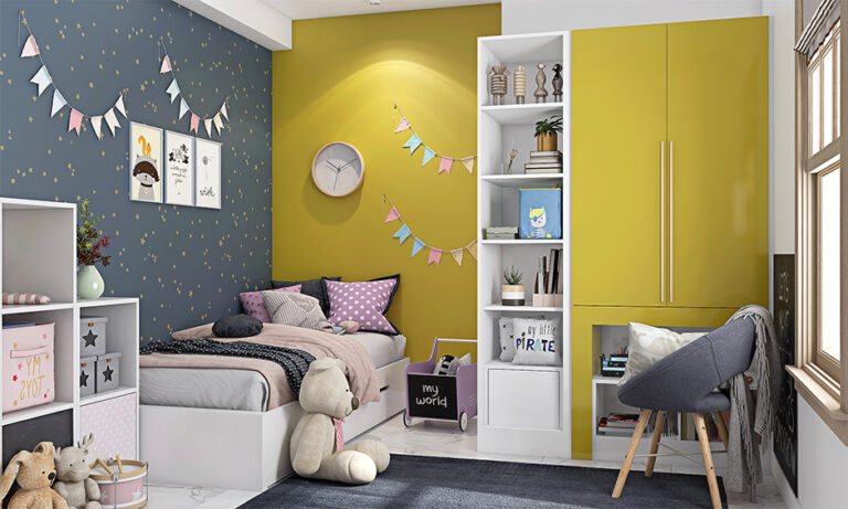 Wardrobe With Study Table Design Ideas | DesignCafe