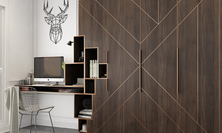 Wardrobe With Study Table Design Ideas | DesignCafe