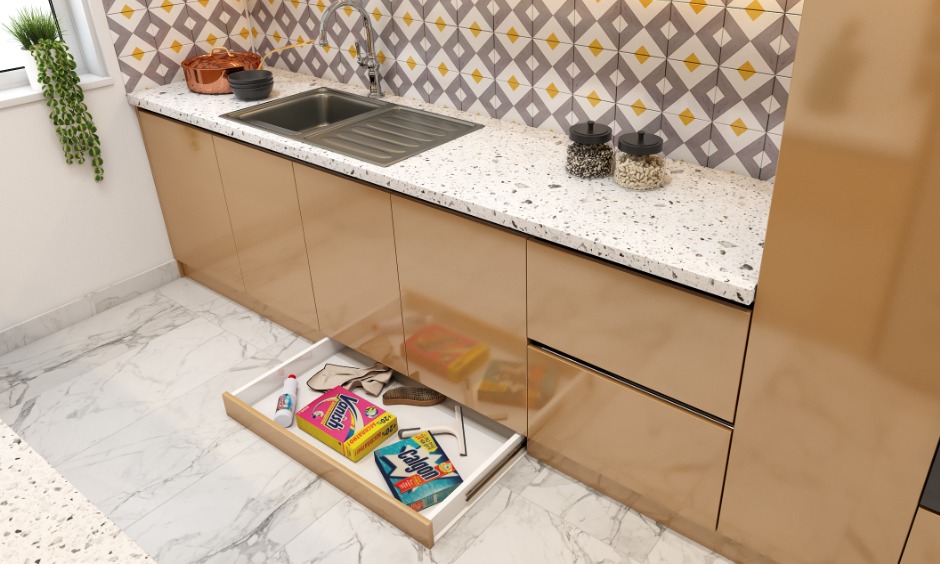 A Modular Kitchen With Smart Space-Saving Units - DesignCafe