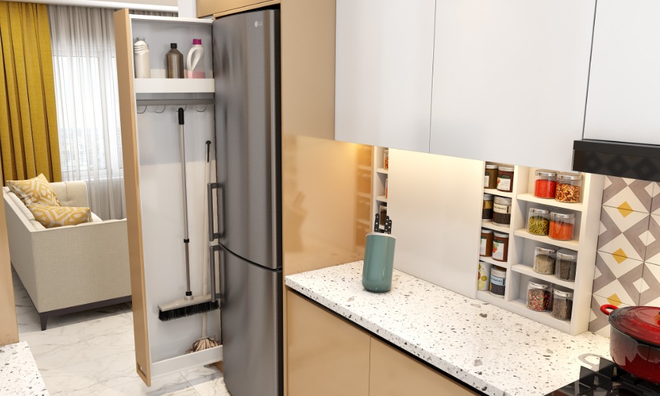 A Modular Kitchen With Smart Space-Saving Units - DesignCafe