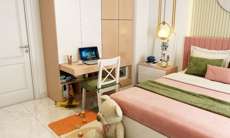 A Vibrant Kids Room With Smart Storage And A Pull-Out Study Unit ...