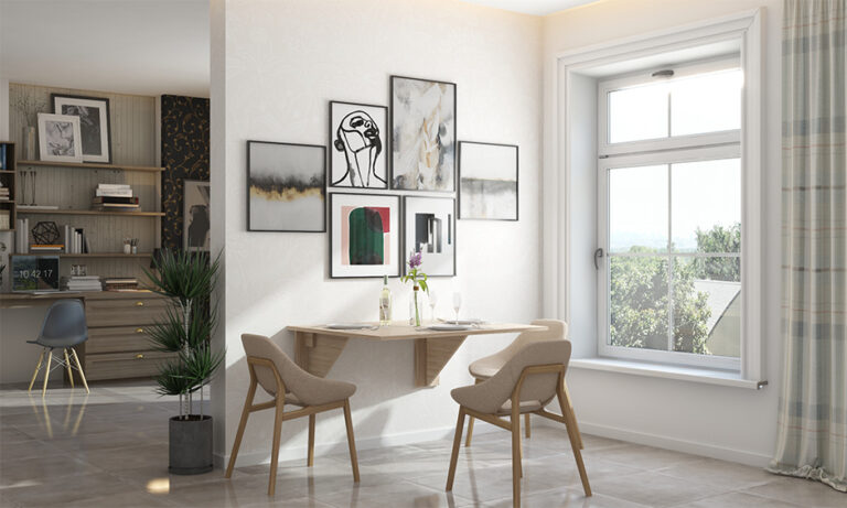 Wall-Mounted Dining Table Transforms Small Spaces