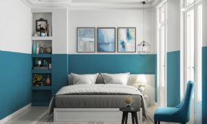 Blue Two-Color Bedroom Wall Ideas to Try in Modern Indian Homes