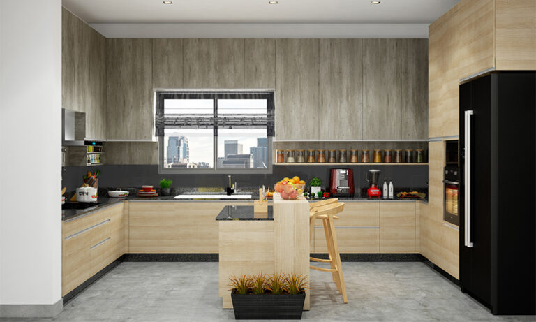 Stylish U Shaped Kitchen With Island: Maximize Space