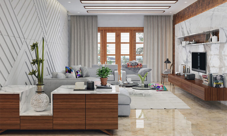 Living Room Marble Wall Design Ideas | DesignCafe - yabo全站登录