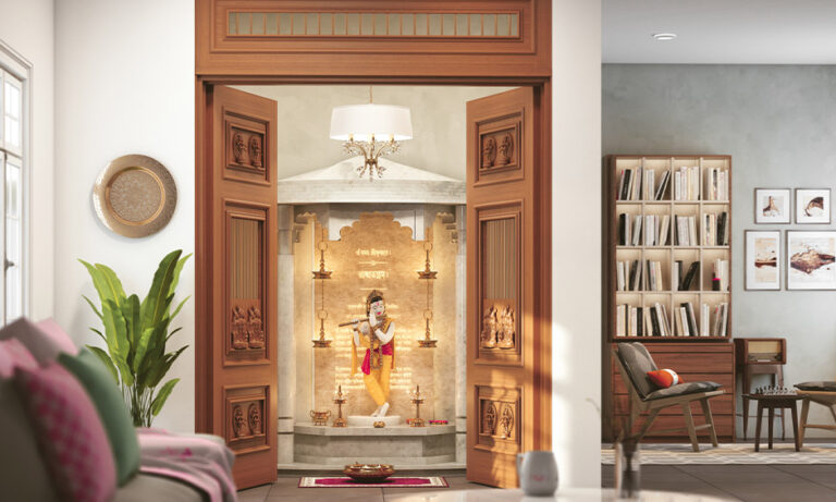 6 Stunning Simple Pooja Room Door Designs