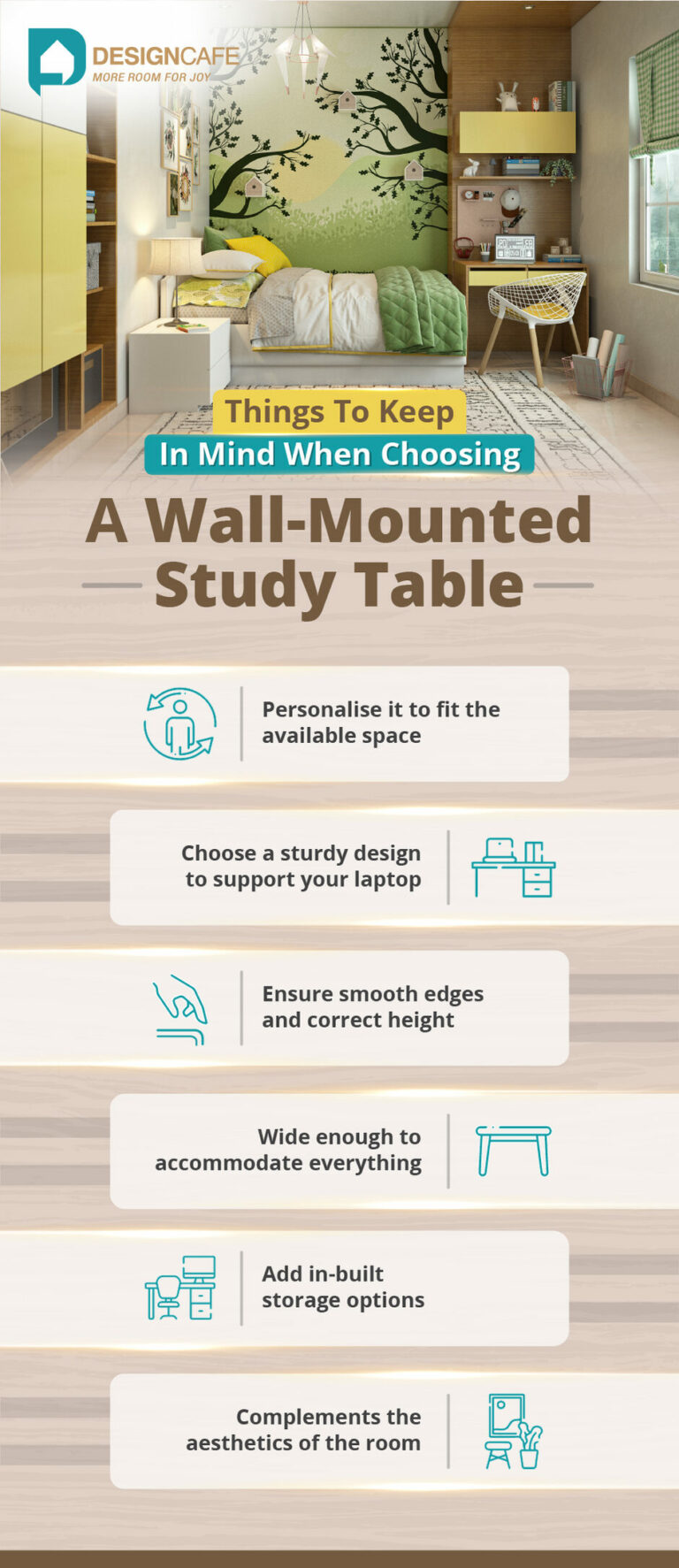 Wall Mounted Study Table Design Ideas | DesignCafe