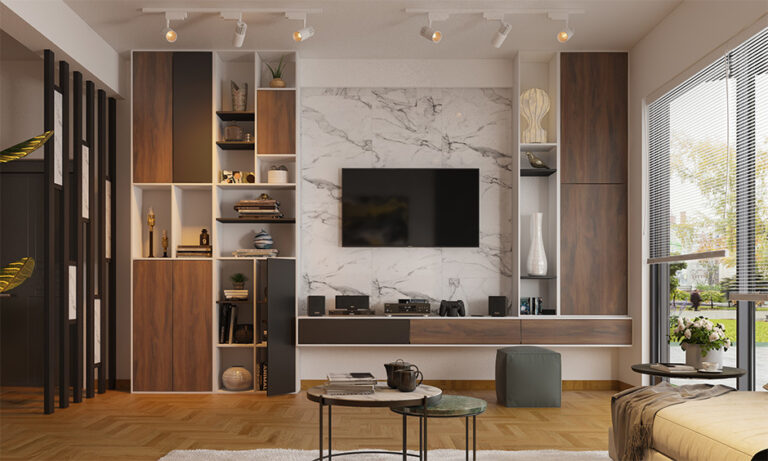 6 Corner TV Unit Design Ideas That Maximize Space and Function
