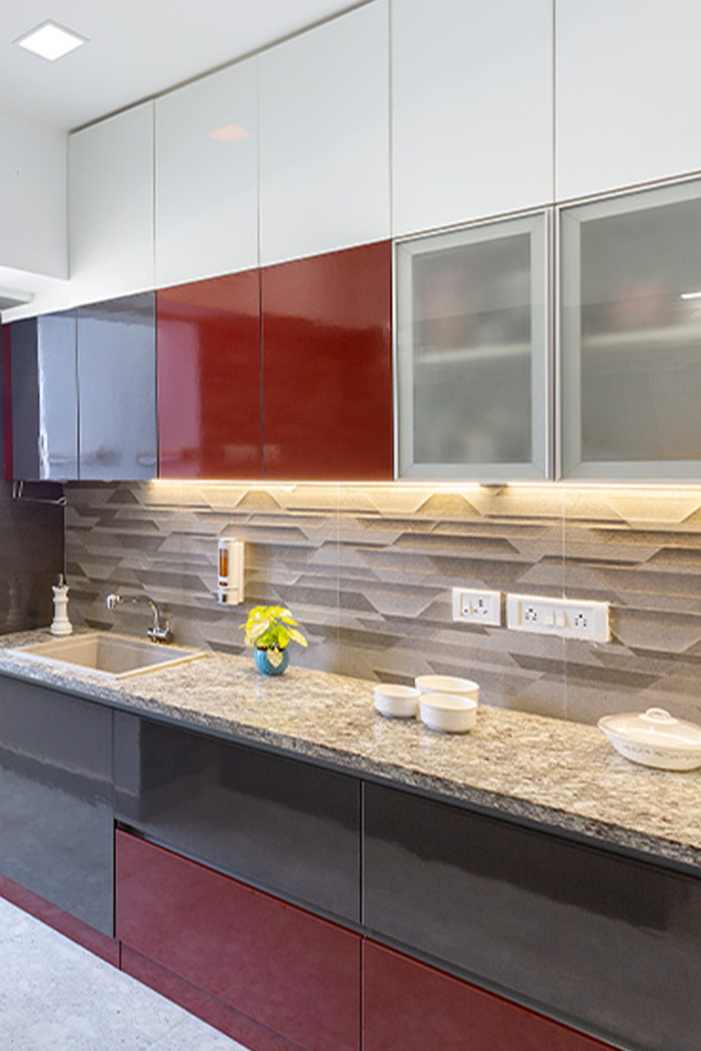 Elegant Red Kitchen Cabinets The Cabinet Shop Auckland | Kitchens,