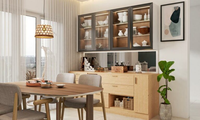 7 Stunning Glass Crockery Cabinet Designs For Your Home | DesignCafe